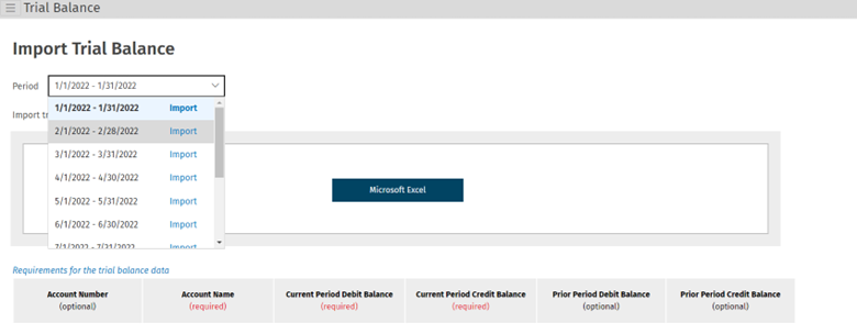 Import a Trial Balance in an Interim Engagement